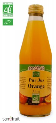 Pur Jus d’orange Bio – 33cl – Sanofruit, Produits bio en Ardèche
